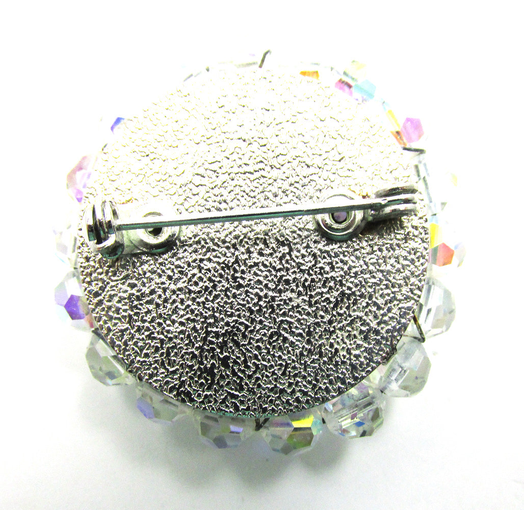 Dazzling Vintage 1950s Mid-Century Timeless Crystal Circular Pin ...