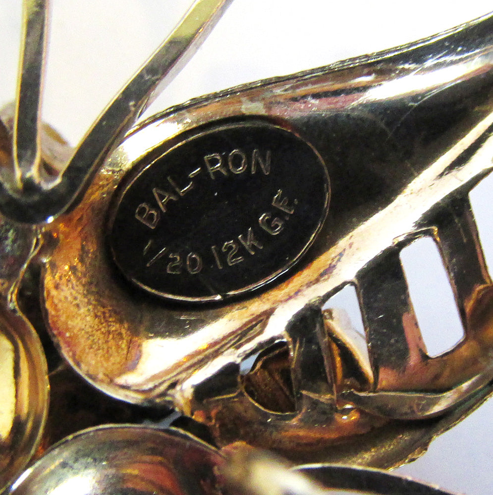 Rare Bal-Ron 1940s Vintage Avant-Garde Diamante Pin/Pendant