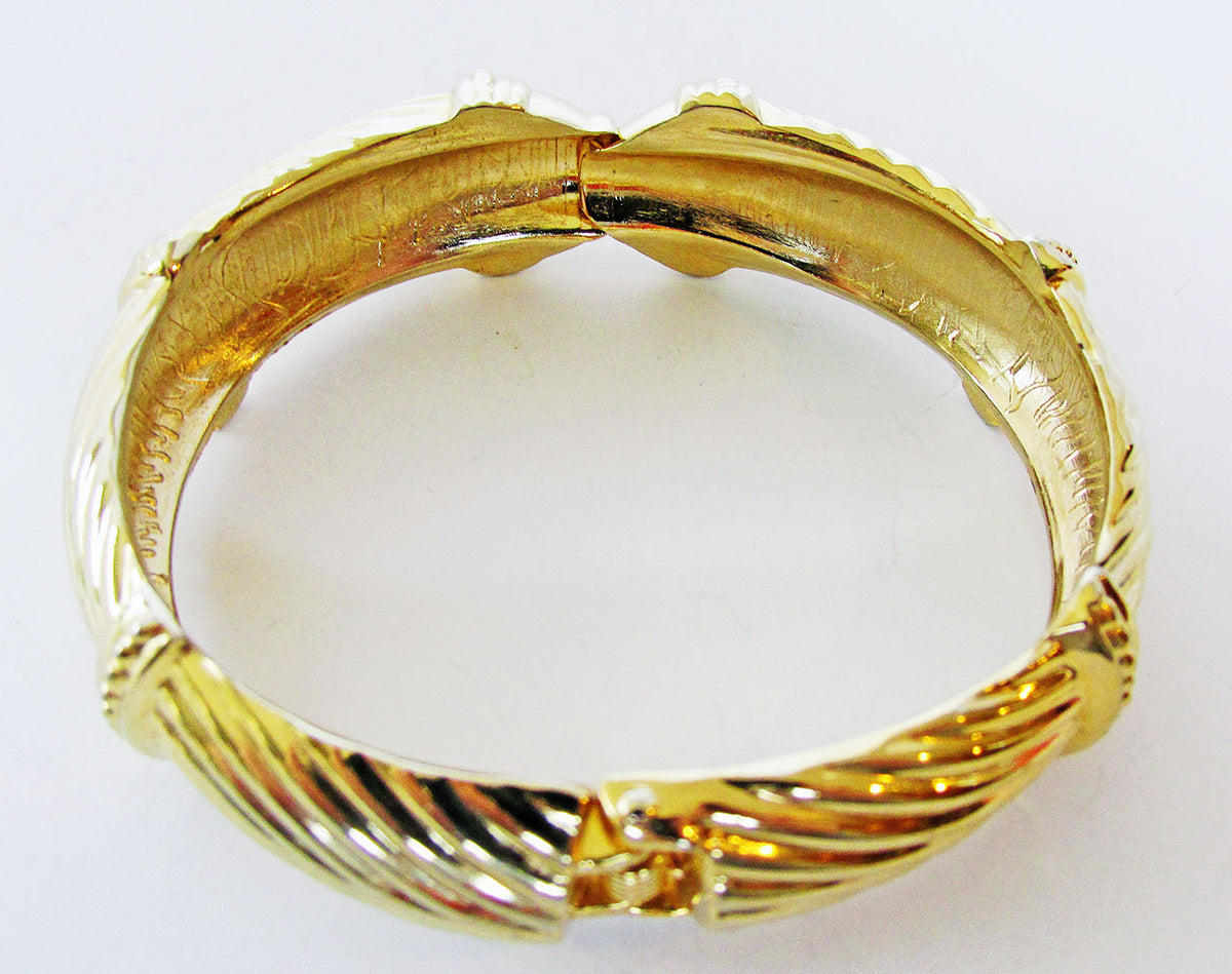 Vintage 1960s Mid-Century Contemporary Style Gold Cuff Bracelet